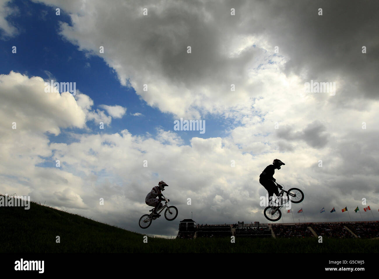 London Olympic Games - Day 12. Competitors on the BMX Track in the ...