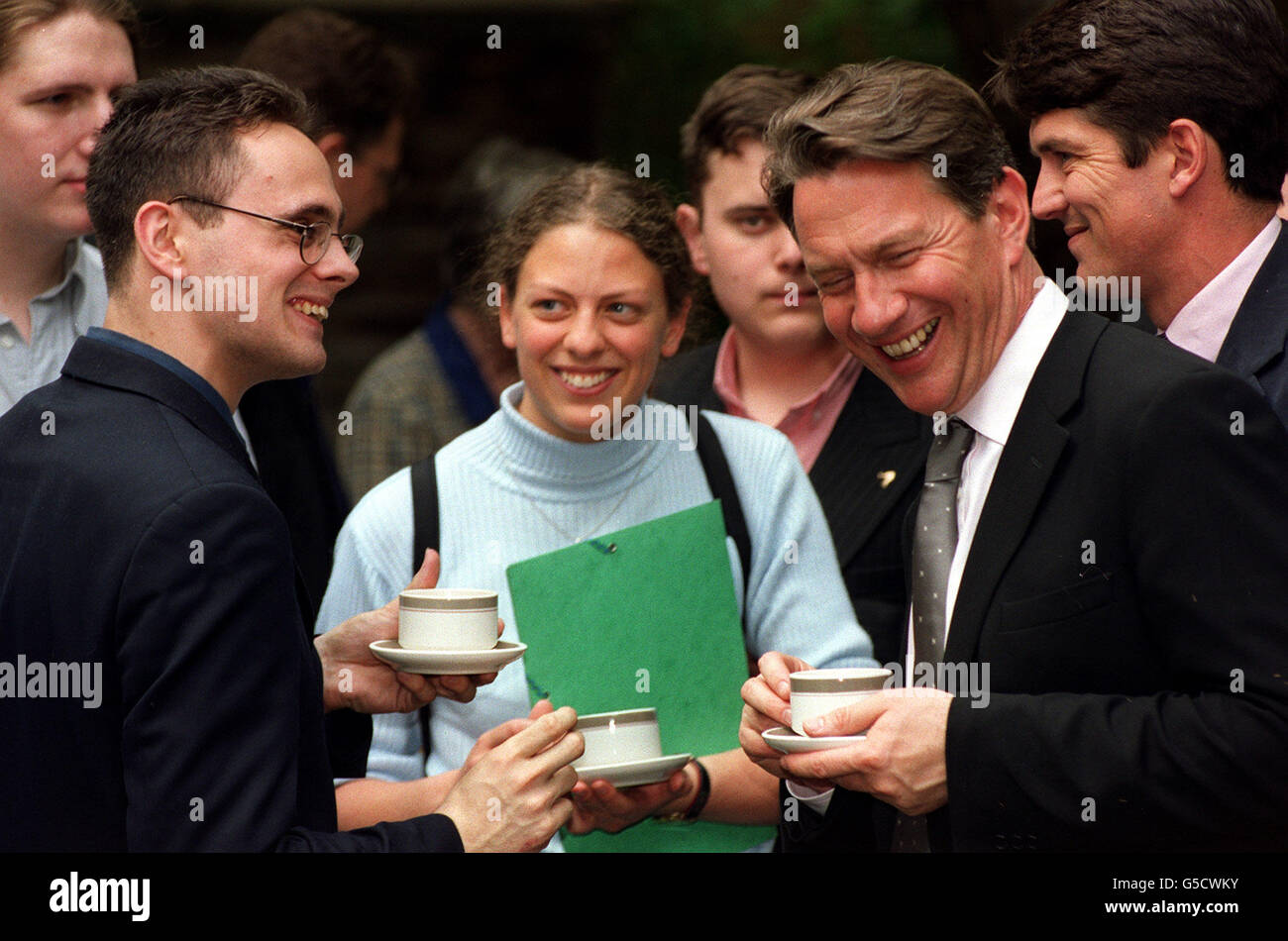 Shadow Chancellor Michael Portillo meets young conservatives outside ...