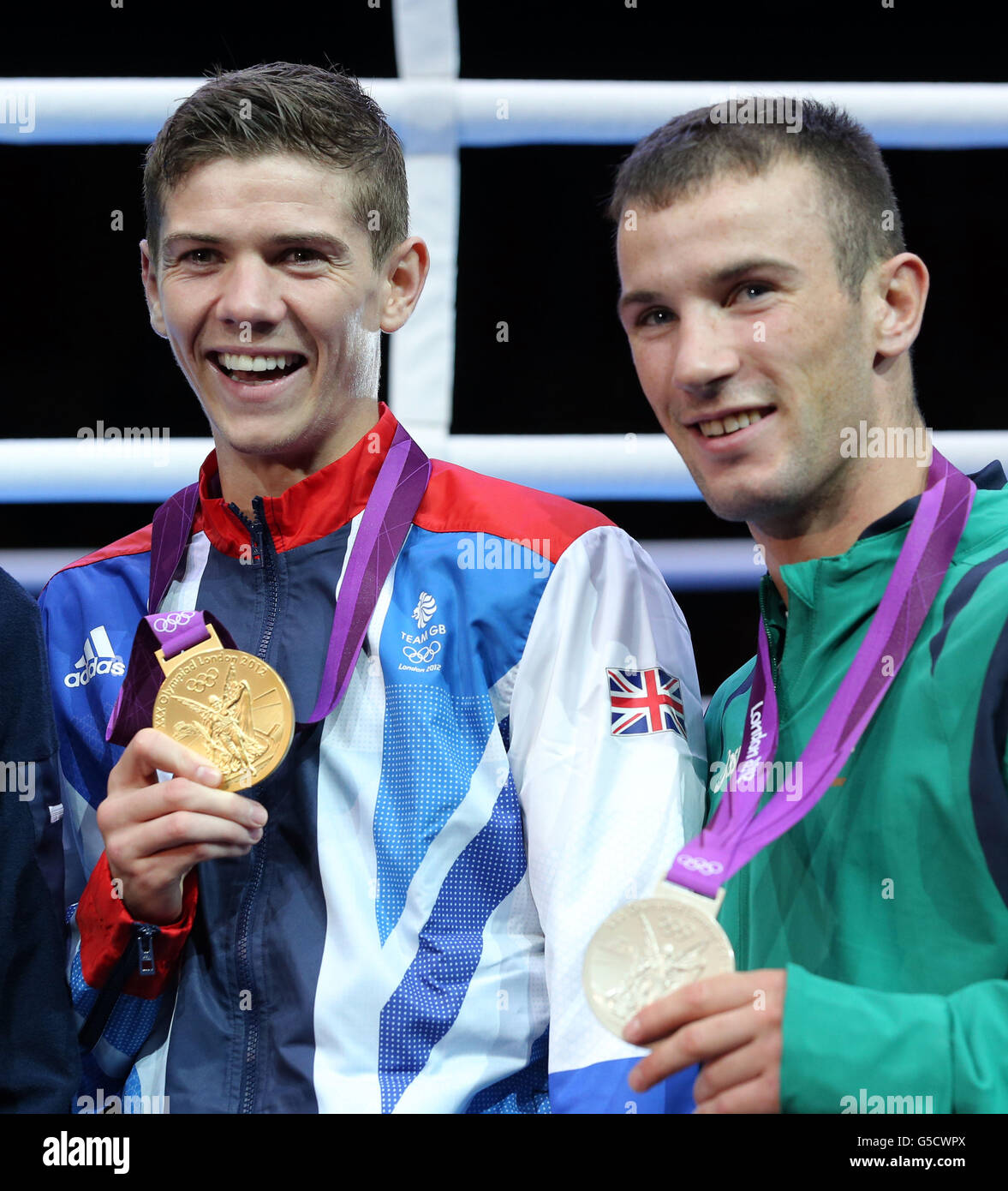Gold medalist Great Britain's Luke Campbell (left) and silver medalist ...