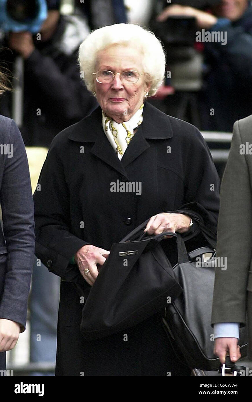 The mother Tom Cressman, Barbara arriving at the Old Bailey in London ...