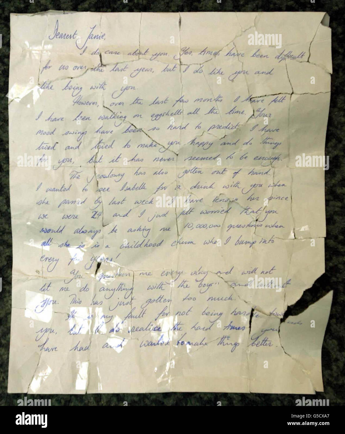 A letter written to Jane Andrews by murder victim Thomas Cressman ...