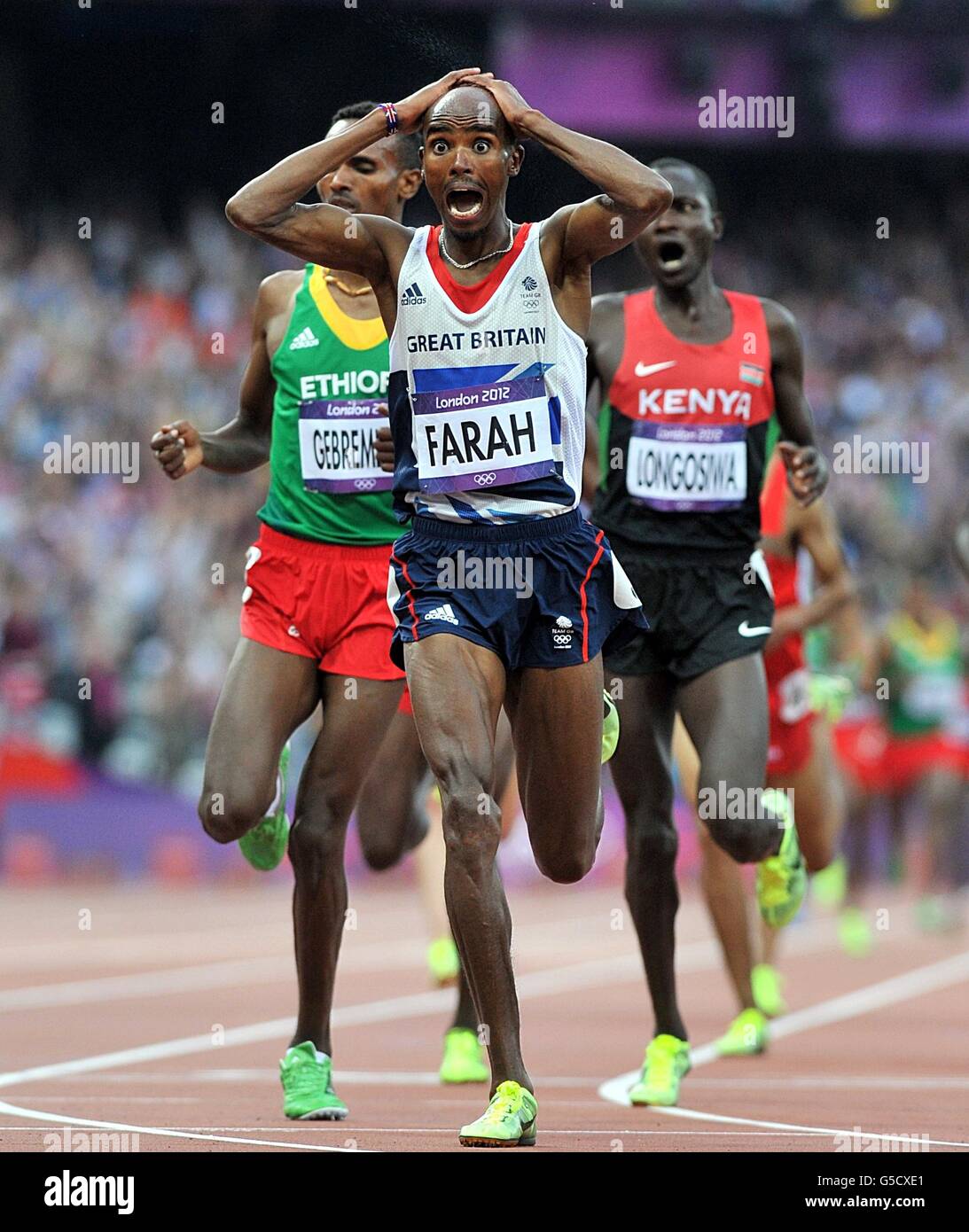 Great Britain's Mo Farah wins the Men's 5000m Final during Day 15 of ...