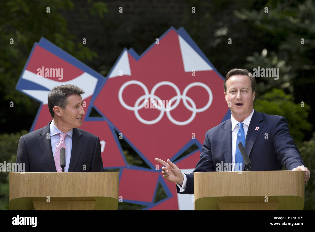Prime Minister David Cameron and LOCOG chairman Lord Sebastian Coe ...
