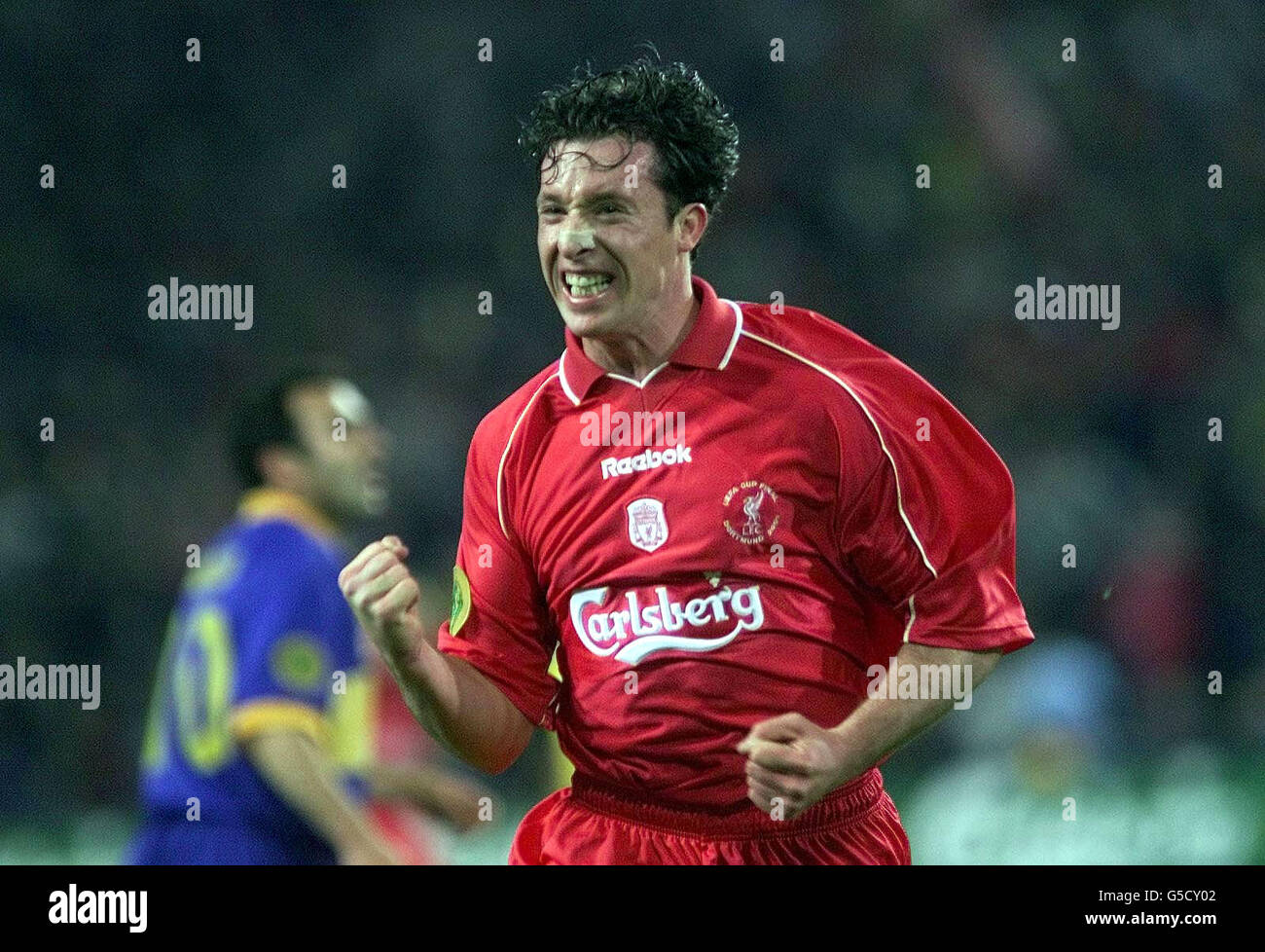 Robbie Fowler celebrates scoring Liverpool's fourth goal against CD ...
