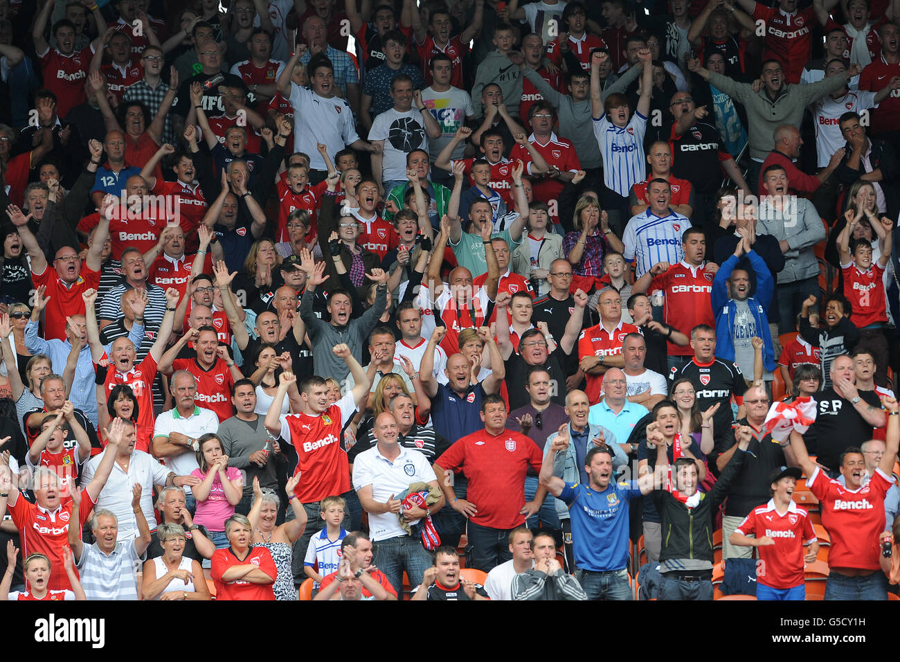 Morecambe football fans hi-res stock photography and images - Alamy