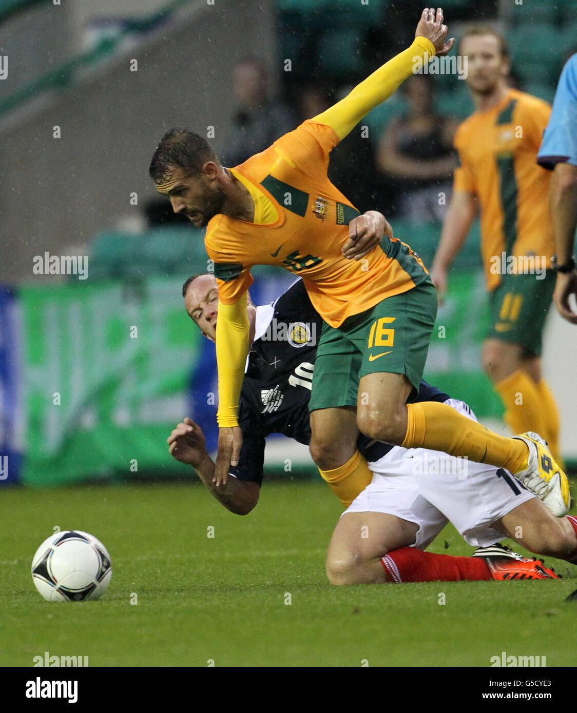 Scotland's Charlie Adam and Australia's Cari Valeri during the ...