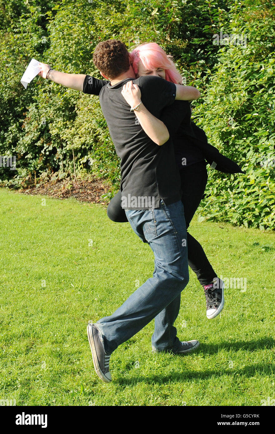 Celebrate receiving their a level results hi-res stock photography and ...