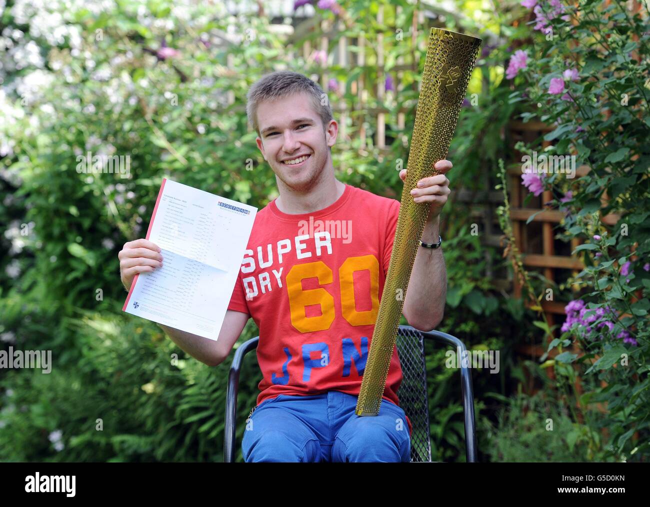 Jamie Green, 18, from Malton, North Yorkshire celebrates getting three ...