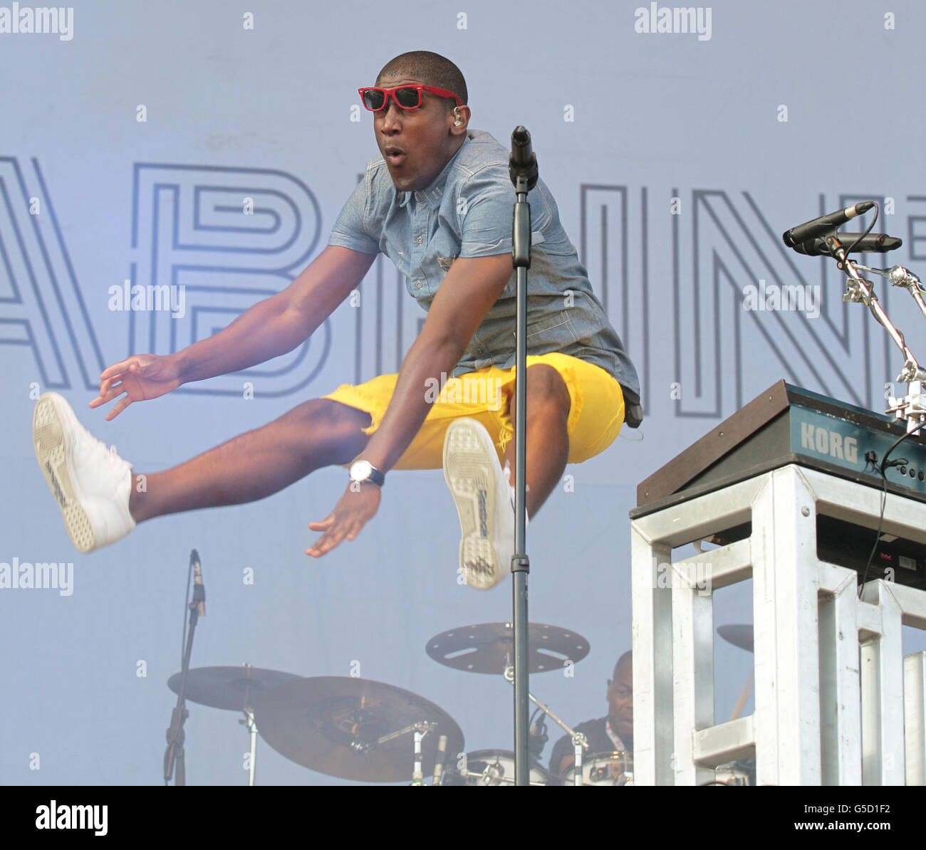 V Festival 2012 - Chelmsford. Labrinth performing on the 4 Music Stage ...