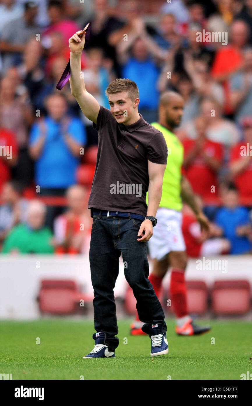 Olympic bronze medalist Sam Oldham at the City Ground, Nottingham Stock ...