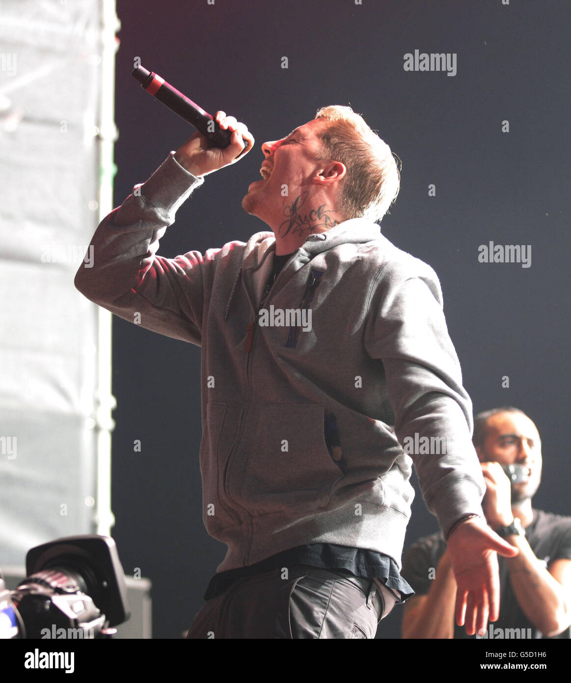 Professor Green performing in The Arena at the V Festival in Hylands ...