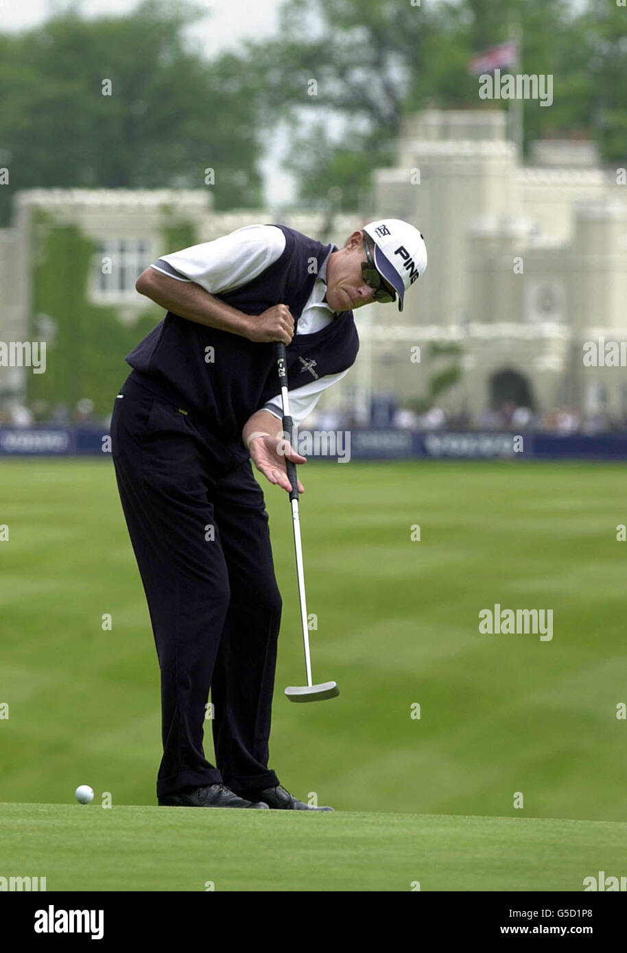 Australia's Nick O'Hern putts left handed on the 1st green, during the ...