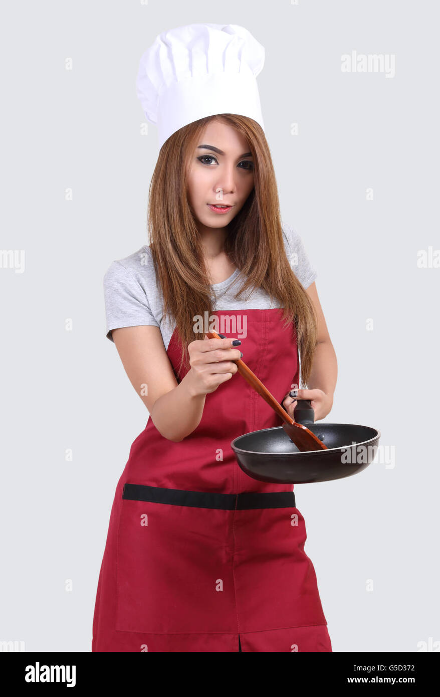 Uniform woman cooking hi-res stock photography and images - Alamy