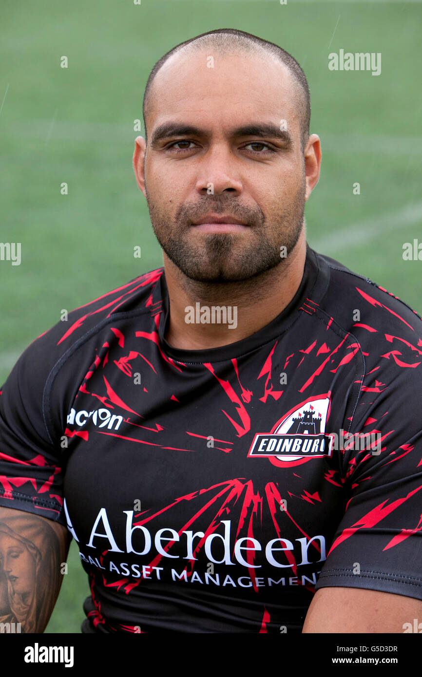Rugby Union - Edinburgh Squad Photocall - Murrayfield. Netani Talei ...