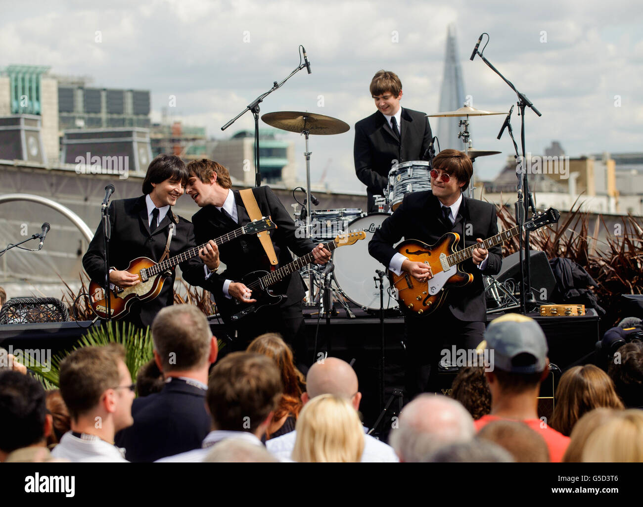 Cast members of the new Beatles musical 'Let It Be' (left to right ...