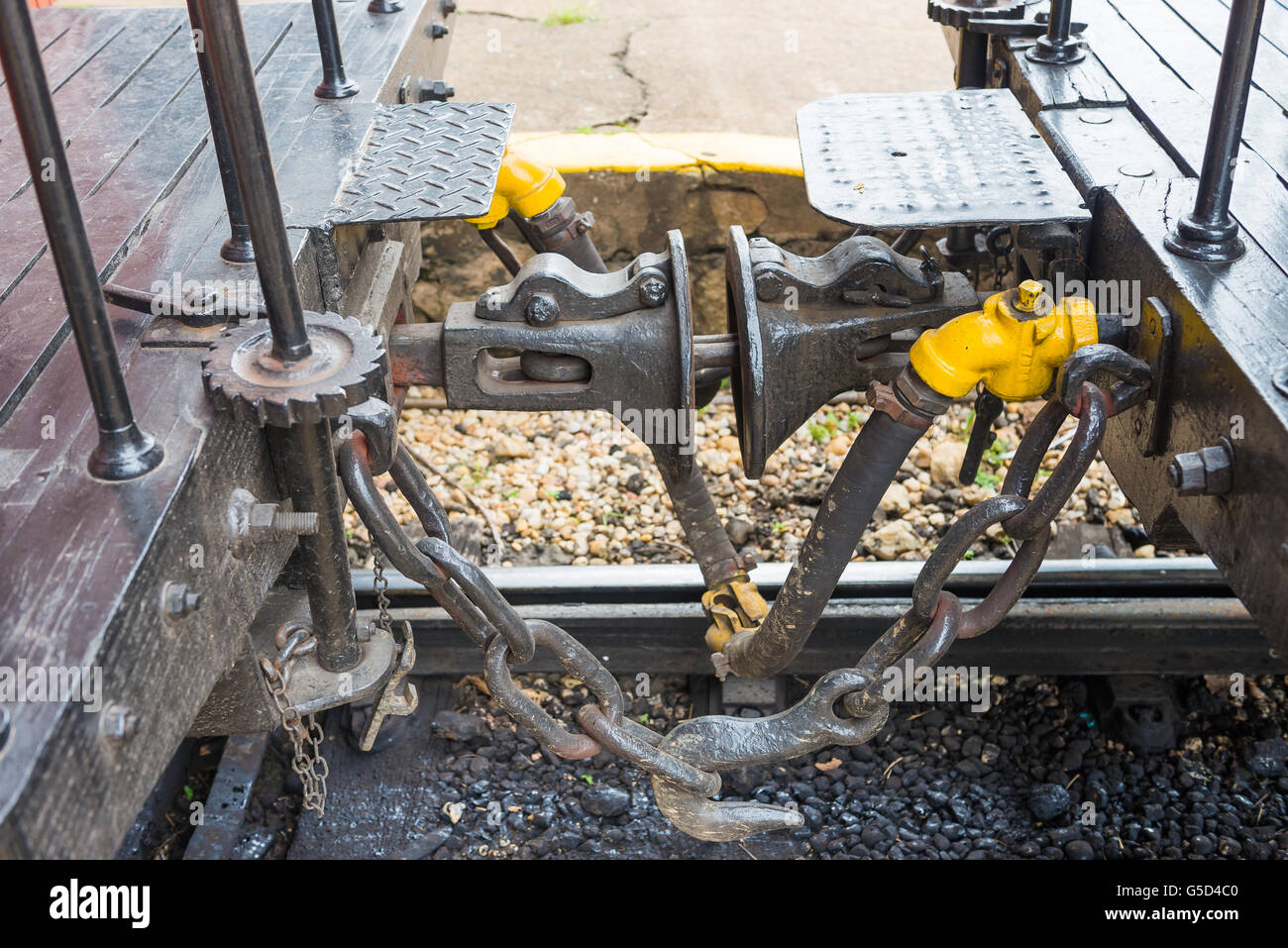 Closeup view of an old May Smoke train car hook coupler Stock Photo - Alamy