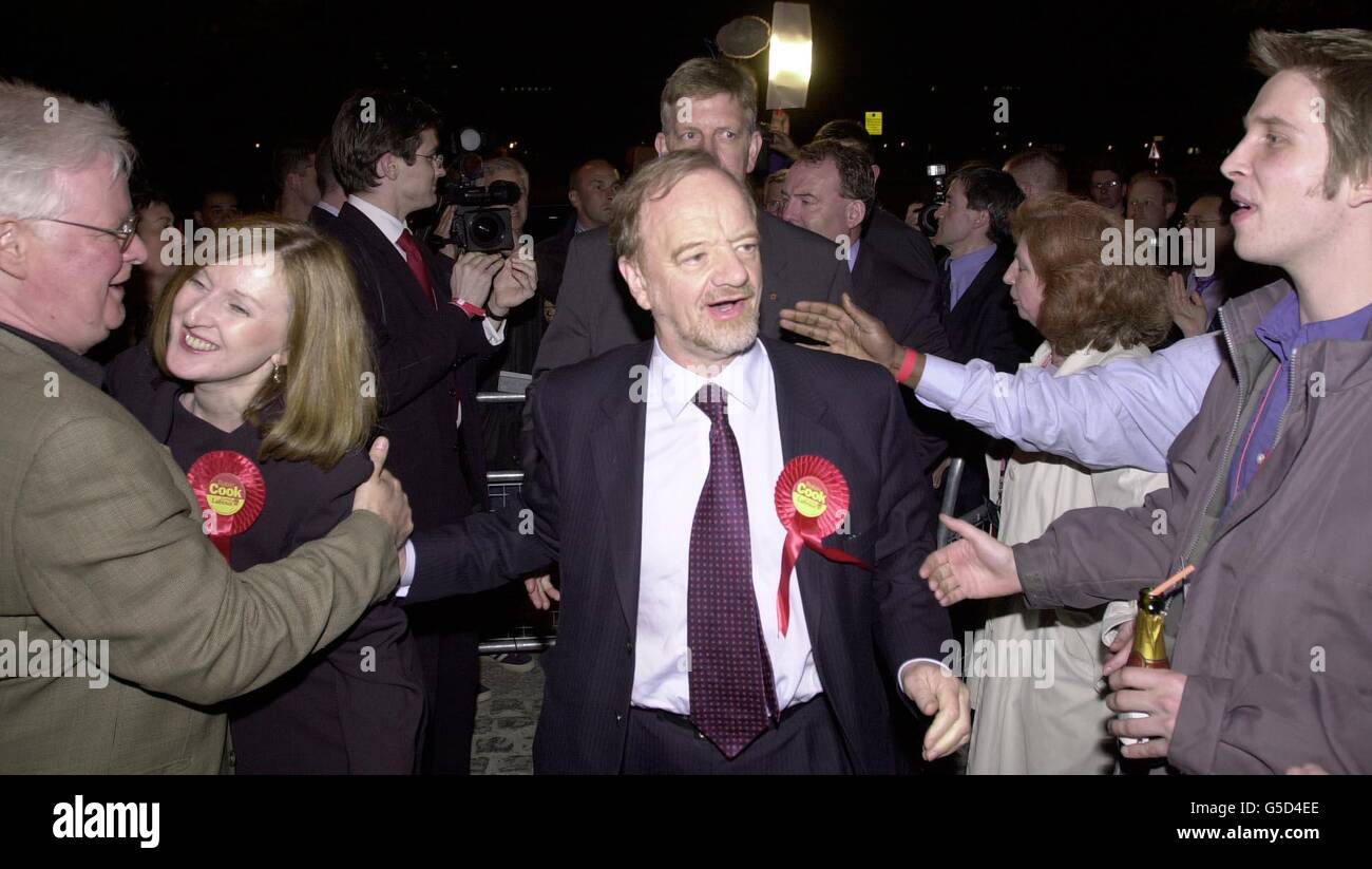 Elections Millbank Robin Cook Stock Photo - Alamy