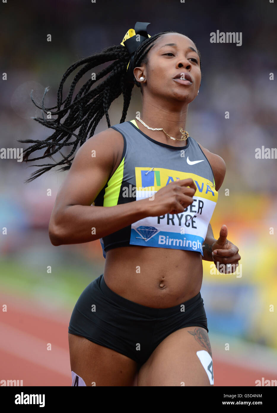 Jamaica's Shelly-Ann Fraser-Pryce in action during the Women's 100m semi final at The Aviva ...