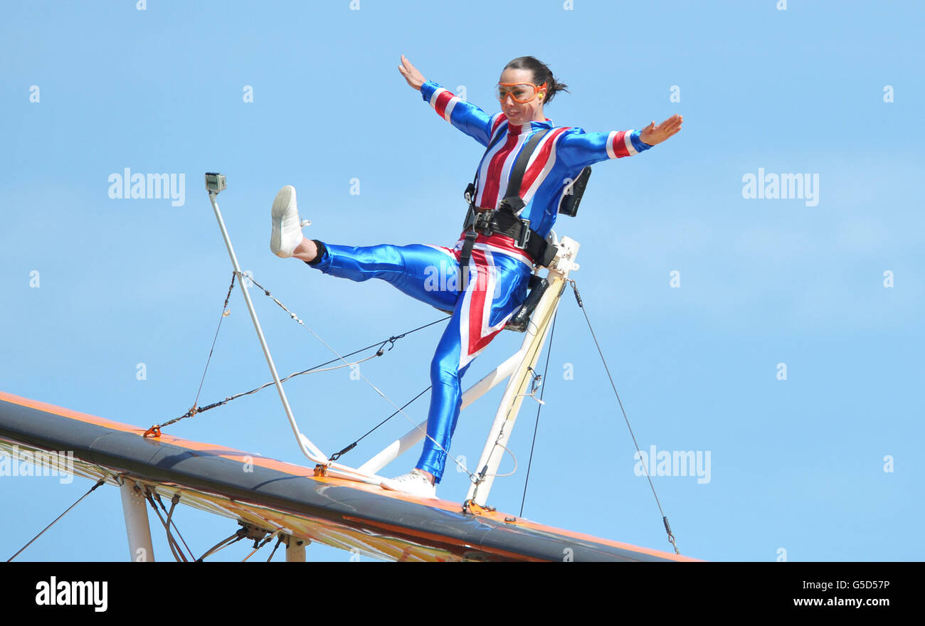 Olympics Bronze medalist Beth Tweddle wingwalking with the Breitling ...