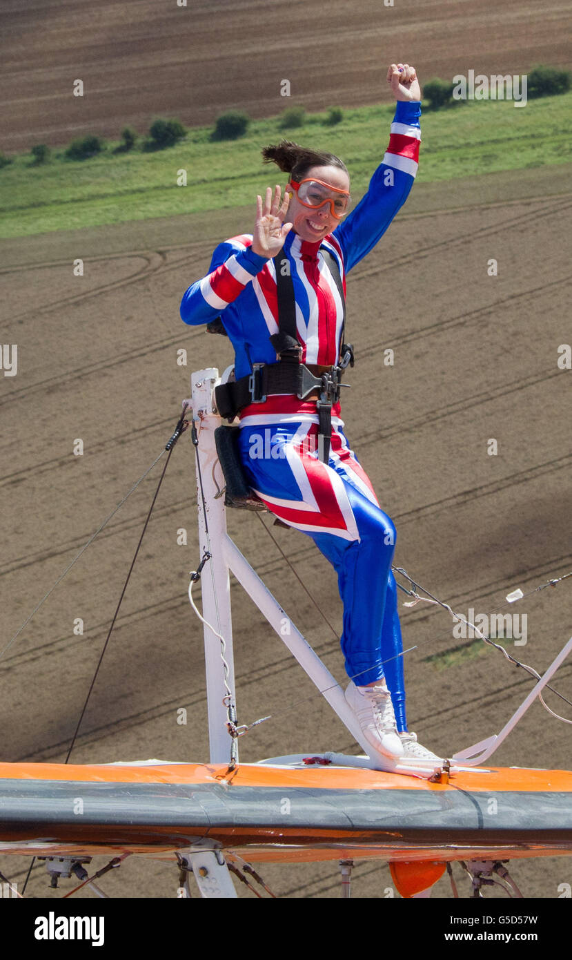 Olympics Bronze medalist Beth Tweddle wingwalking with the Breitling ...