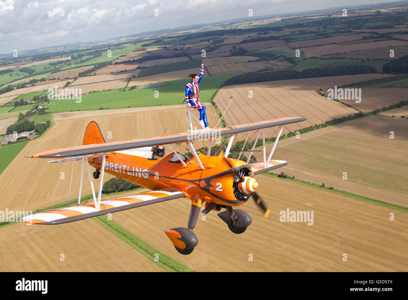 Olympics Bronze medalist Beth Tweddle wingwalking with the Breitling ...