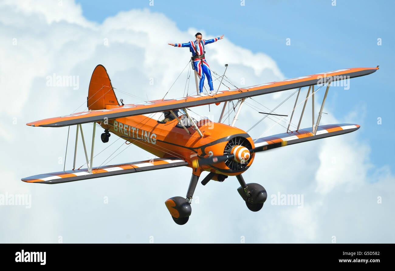 Olympics Bronze medalist Beth Tweddle wingwalking with the Breitling ...
