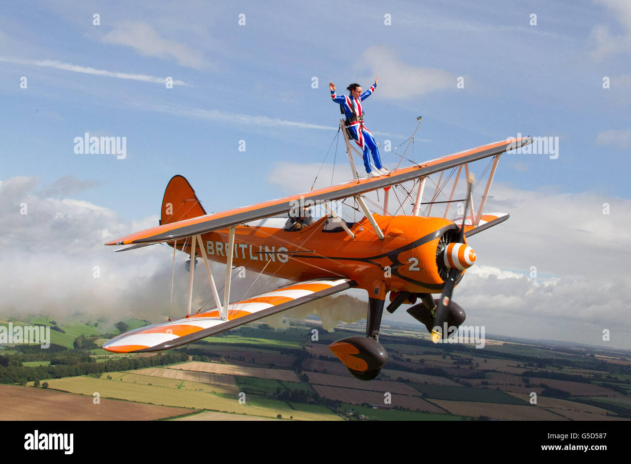 Olympics Bronze medalist Beth Tweddle wingwalking with the Breitling ...
