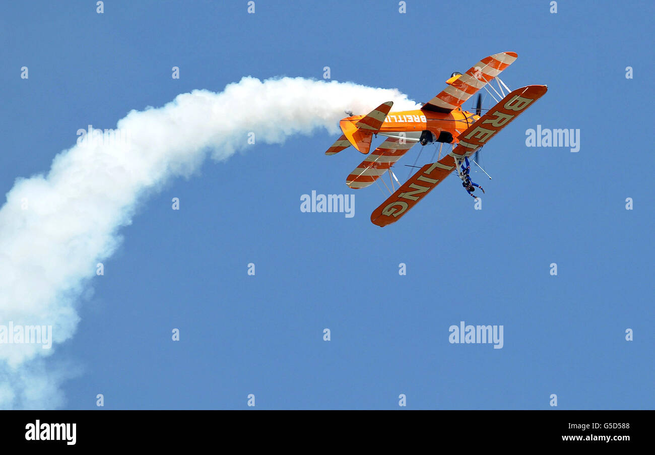 Olympics Bronze medalist Beth Tweddle wingwalking with the Breitling ...