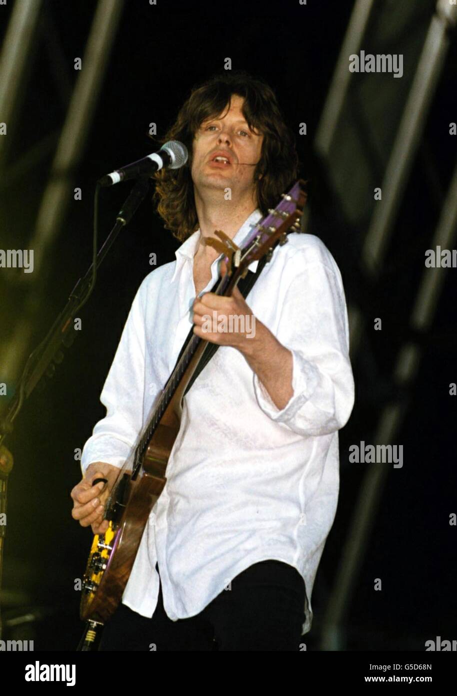 Mike Scott from the band the Waterboys performing on stage during the ...