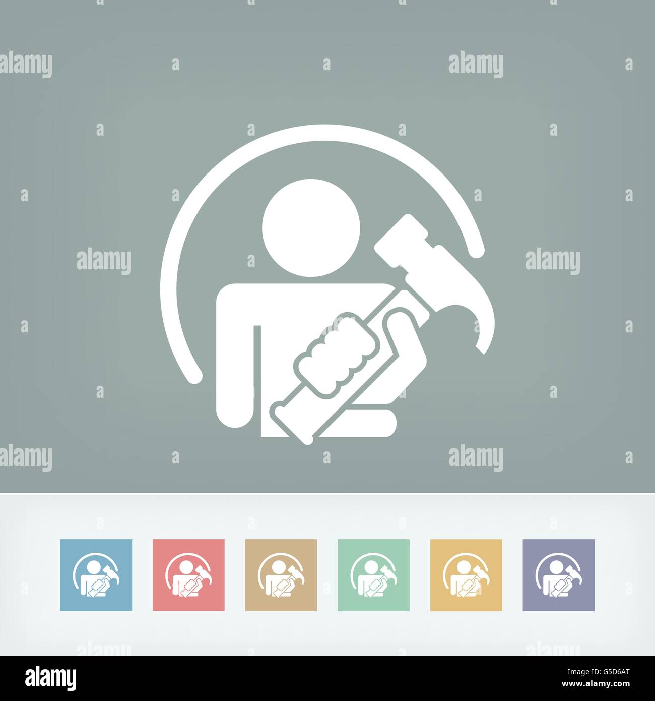 Worker working power tool Stock Vector Images - Alamy