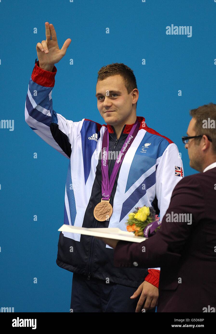 Great Britain's Sam Hynd celebrates winning the Bronze medal during the ...