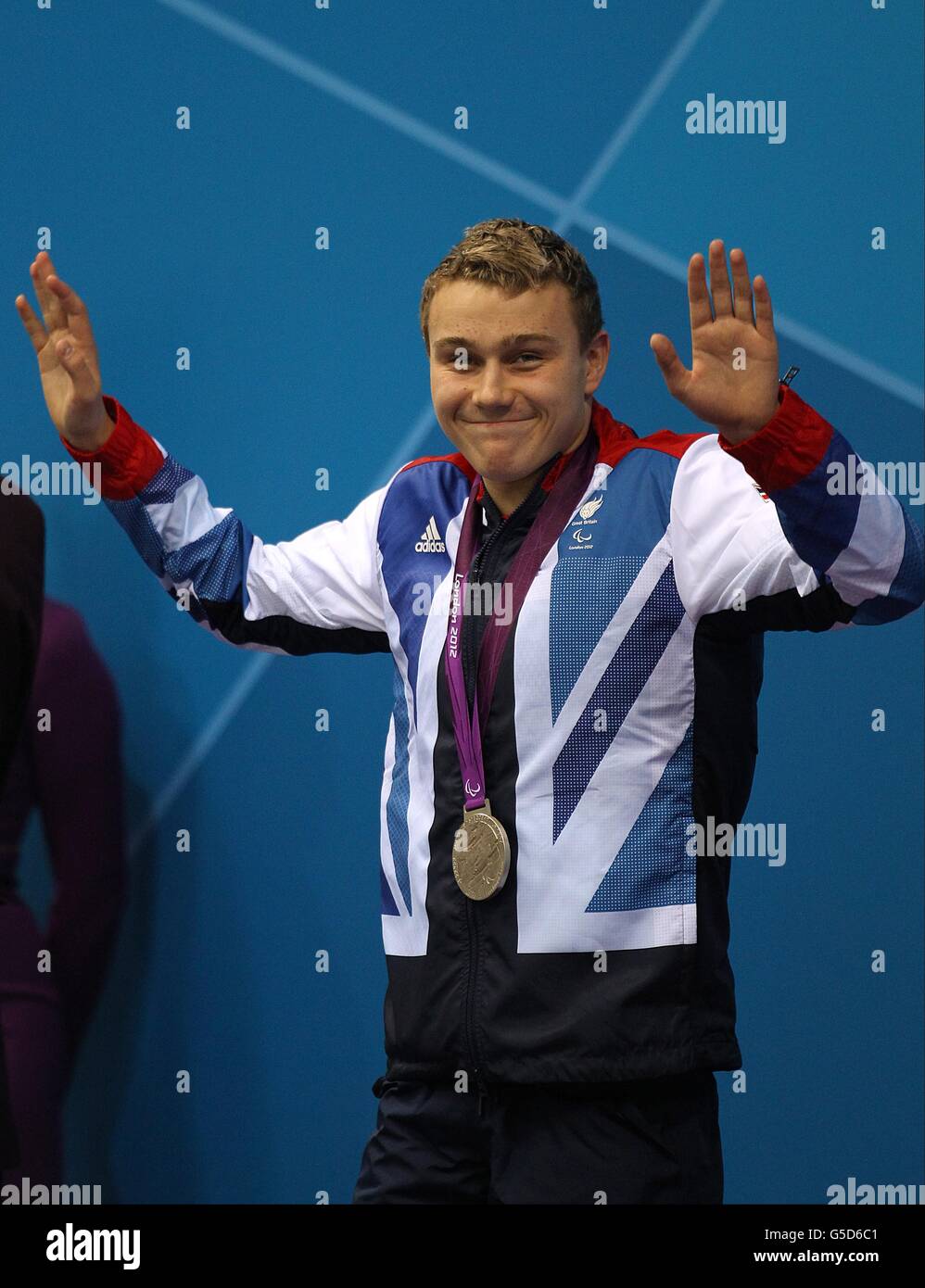 Great Britain's Oliver Hynd celebrates winning the Silver medal during ...