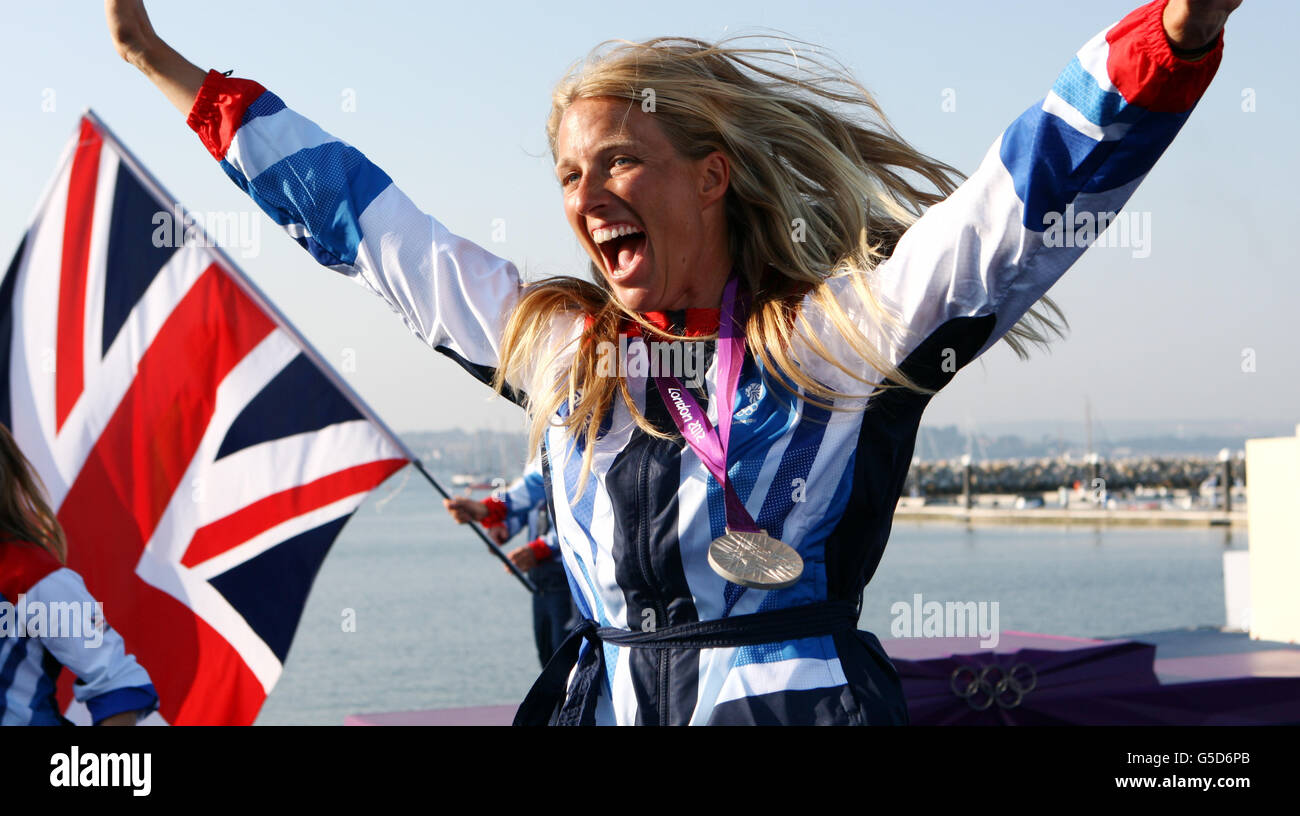 London Olympic Games - Day 14. Great Britain's Saskia Clark shows her ...