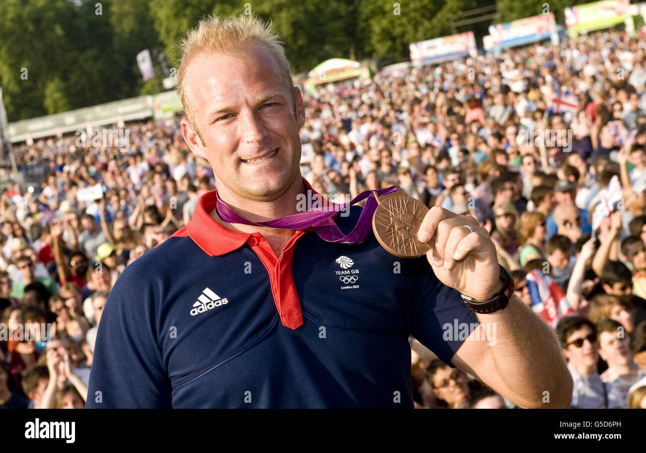 Men's Eight rower Alex Partridge shows off his Bronze Medal at BT ...