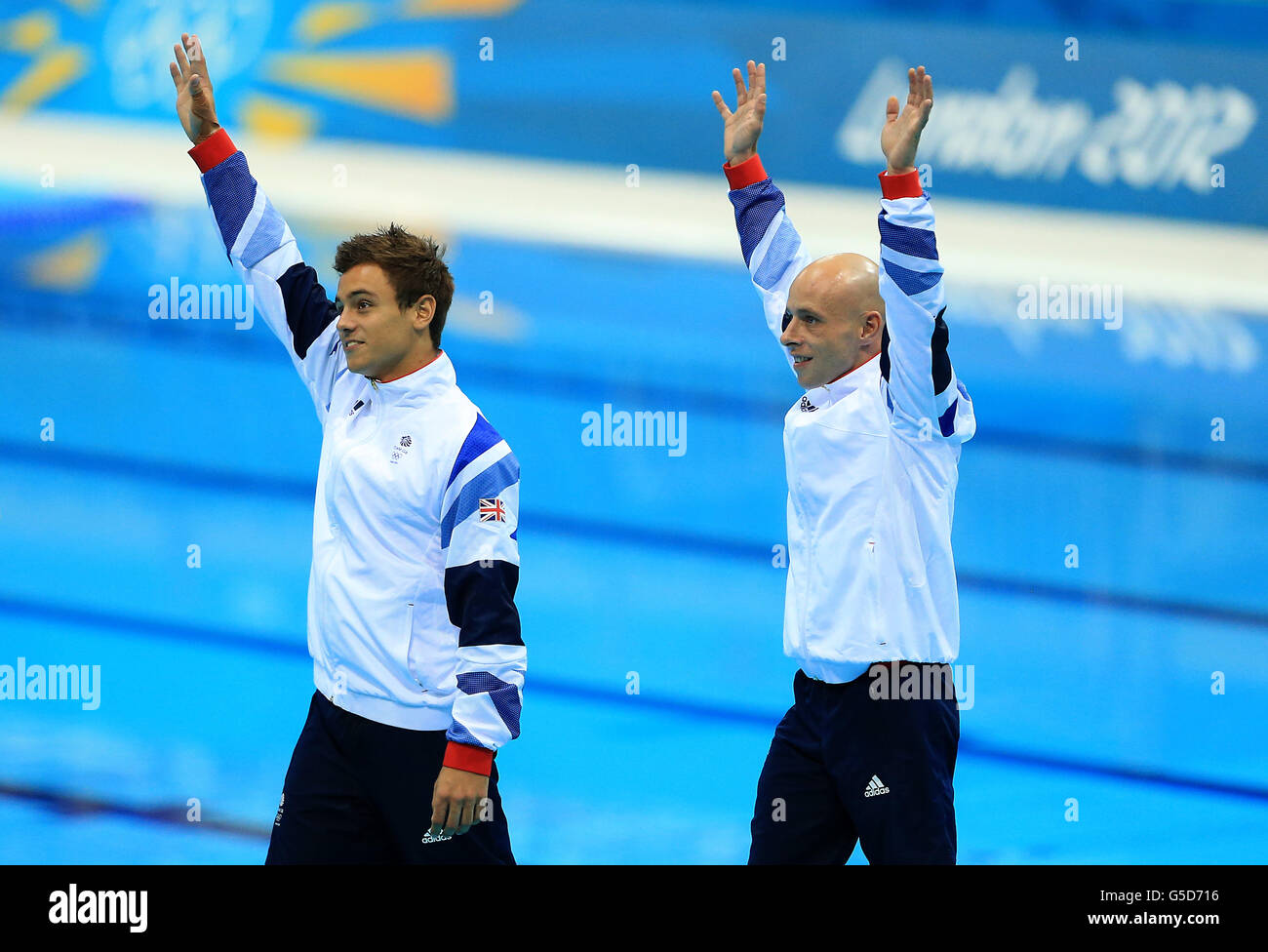 Great Britain's Tom Daley (left) and Peter Waterfield arrive for the ...