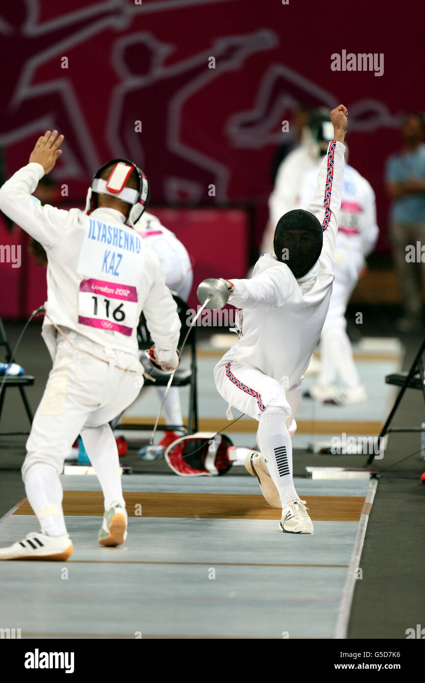 Great Britain's Sam Weale (right)competes against Kazakhstan's Pavel ...