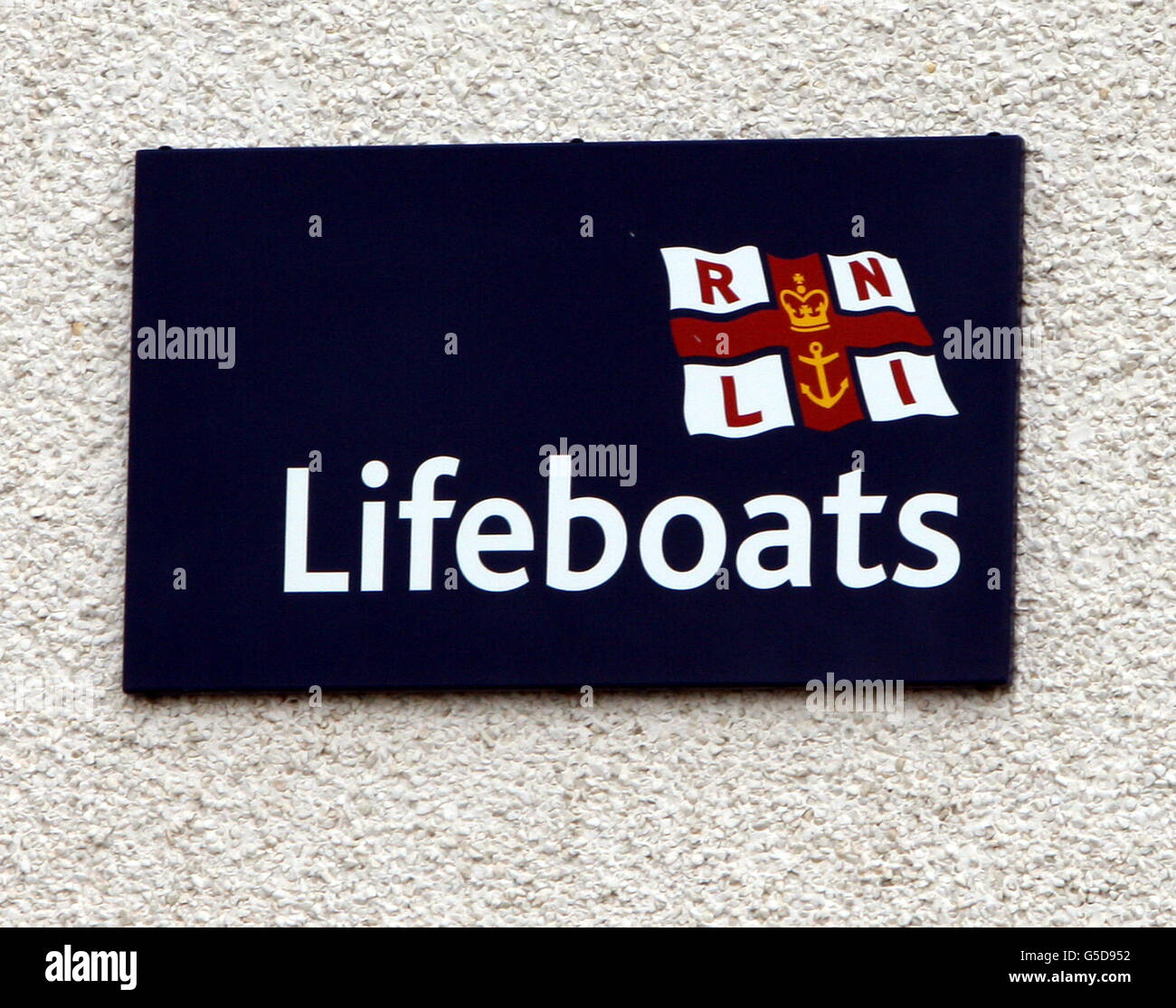 A general view of Red Bay RNLI sign, at the coastal village of ...