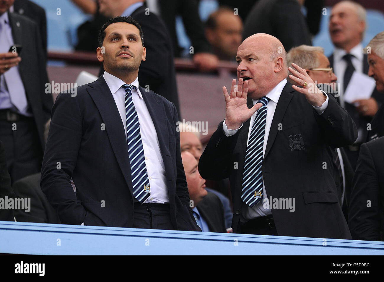 Manchester City's chairman Khaldoon Al Mubarak (left) and acting chief ...
