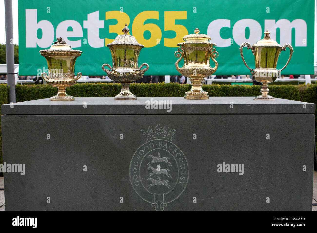 The major Glorious Goodwood Festival trophies on show on bet365 Lennox ...
