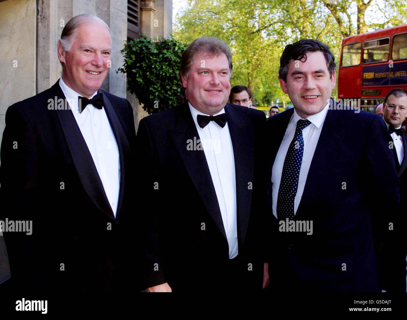 Chancellor of Exchequer Gordon Brown (right) is met by Sir Ian Vallance ...
