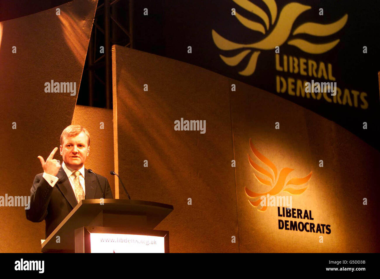 Liberal Democrats leader Chareles Kennedy makes a speech during a Lib ...