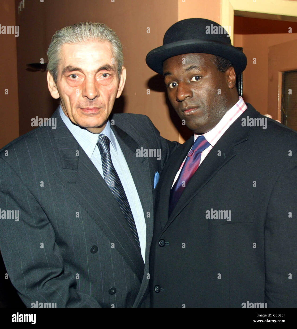 Guests tony lambrianou left bas allen manhattan cafe in woolwich hi-res ...