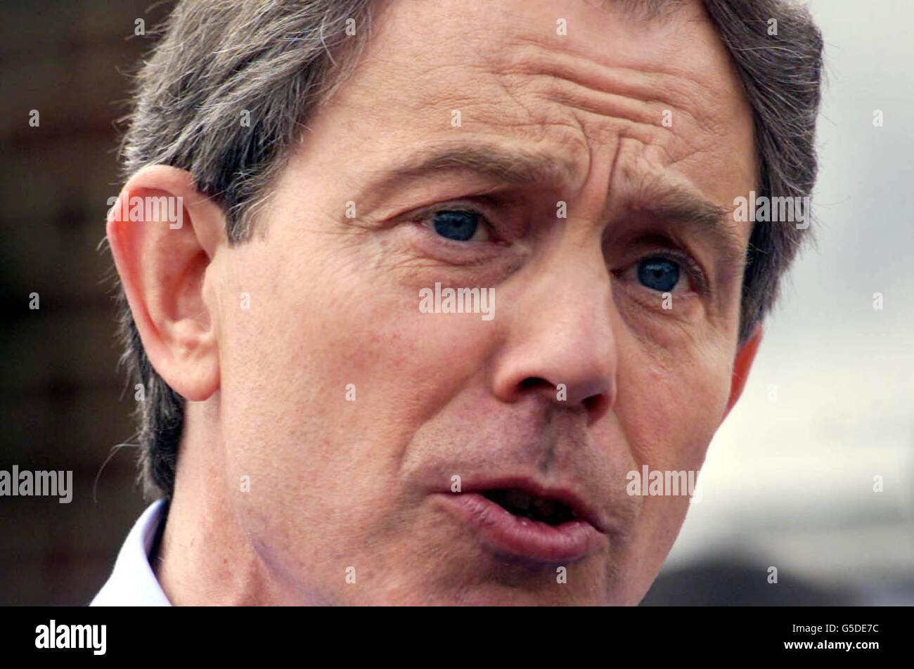 British Prime Minister Tony Blair on the General Election campaign ...