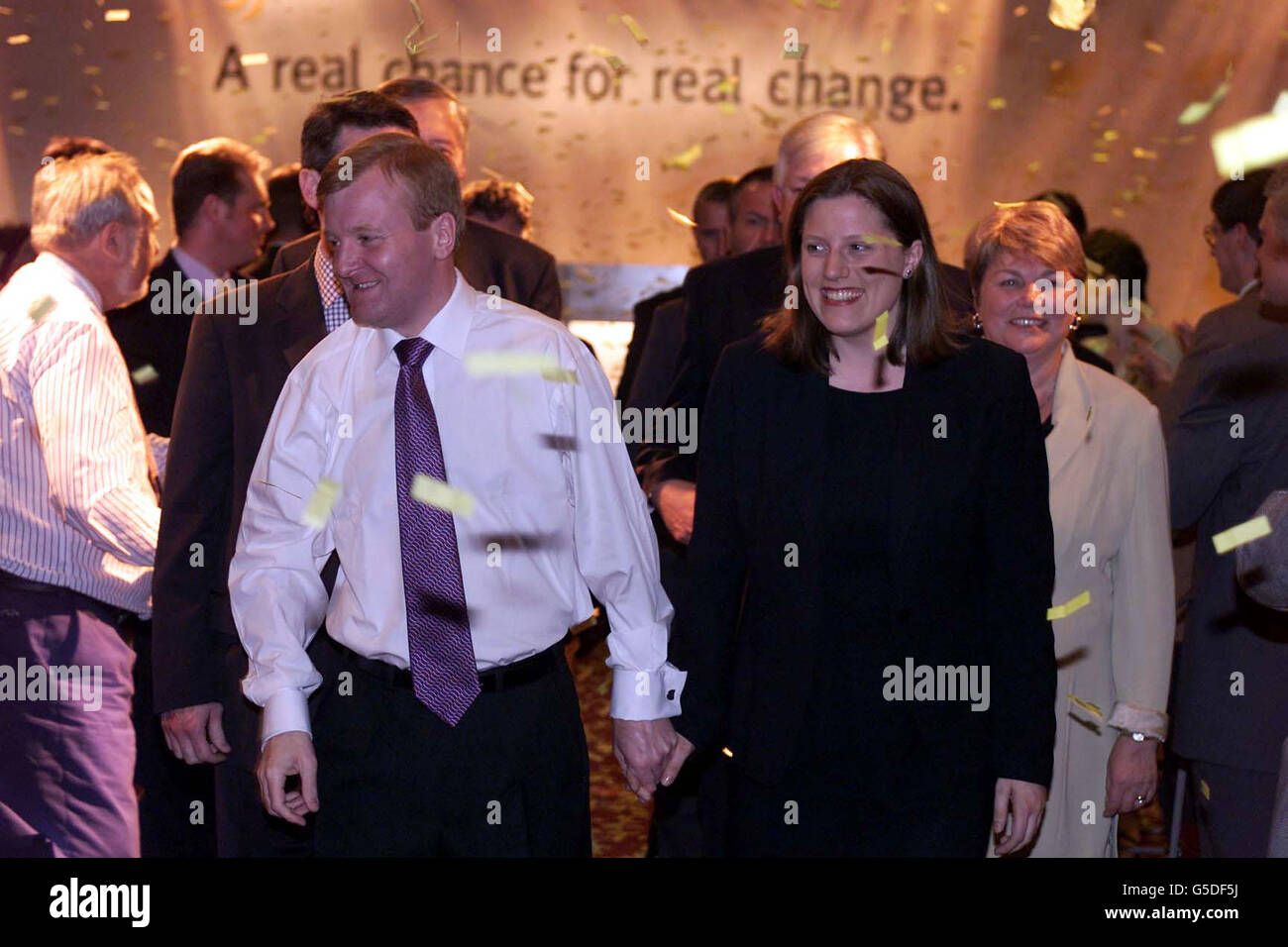 Liberal Democrat leader Charles Kennedy and his partner Sarah Gurling ...