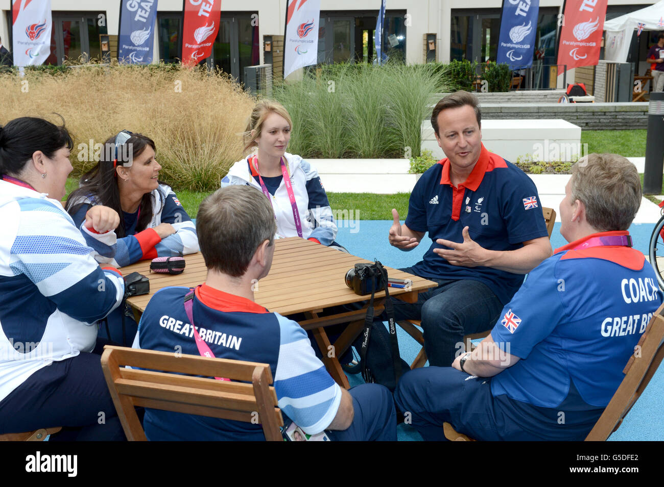 Paralympics - Cameron visits Olympic Park Stock Photo - Alamy