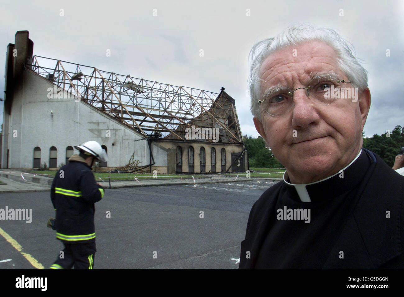 Belfast Church burning Stock Photo - Alamy