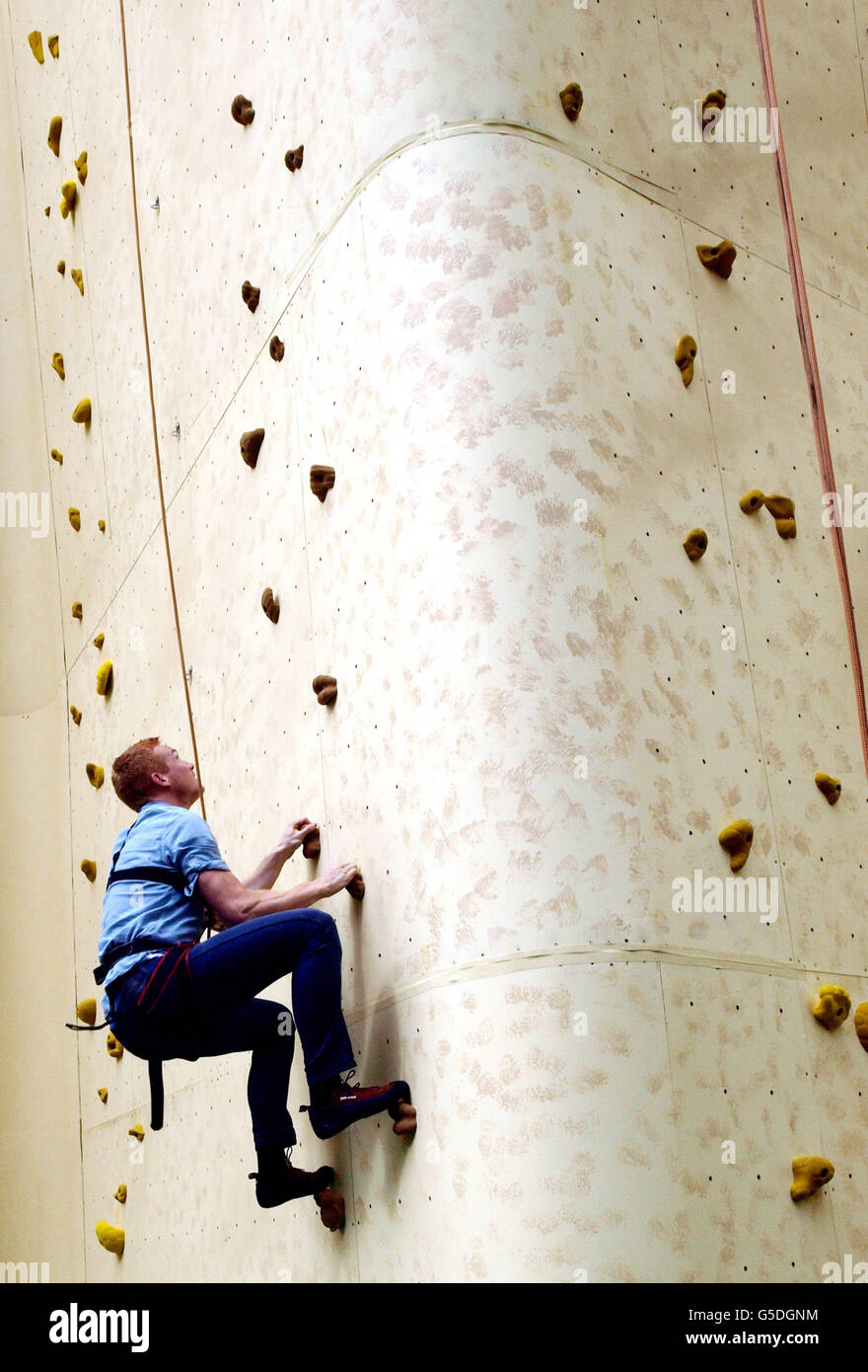 British Olympic long-jump gold medal winner Greg Rutherford climbing ...