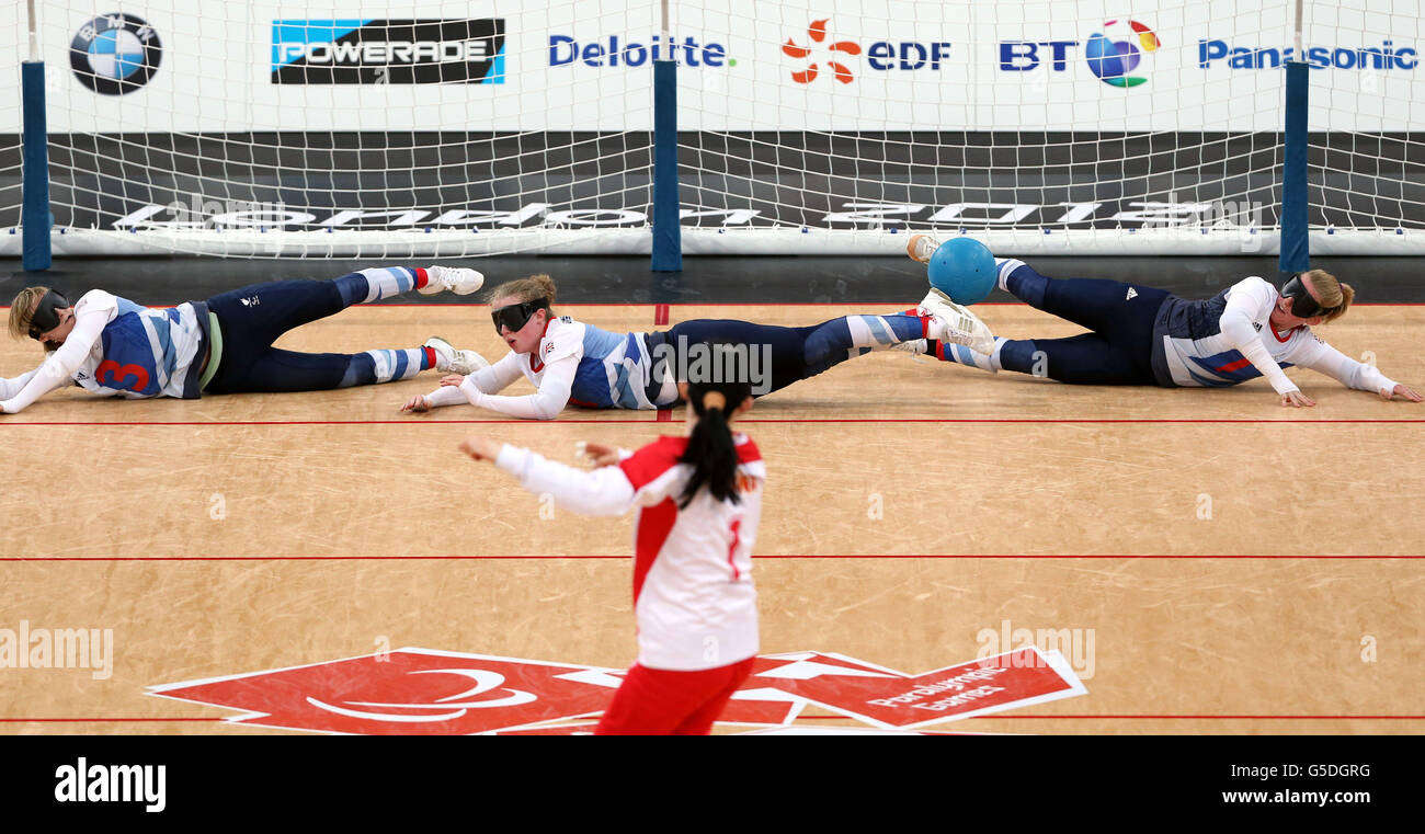 Great Britain's Jessica Luke (left) Georgina Bullen and Anna Sharkey ...