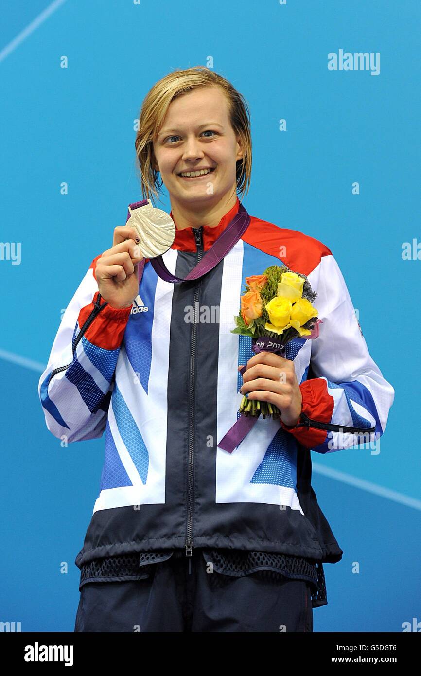 Great Britain's Hannah Russell celebrates before receiving a silver ...