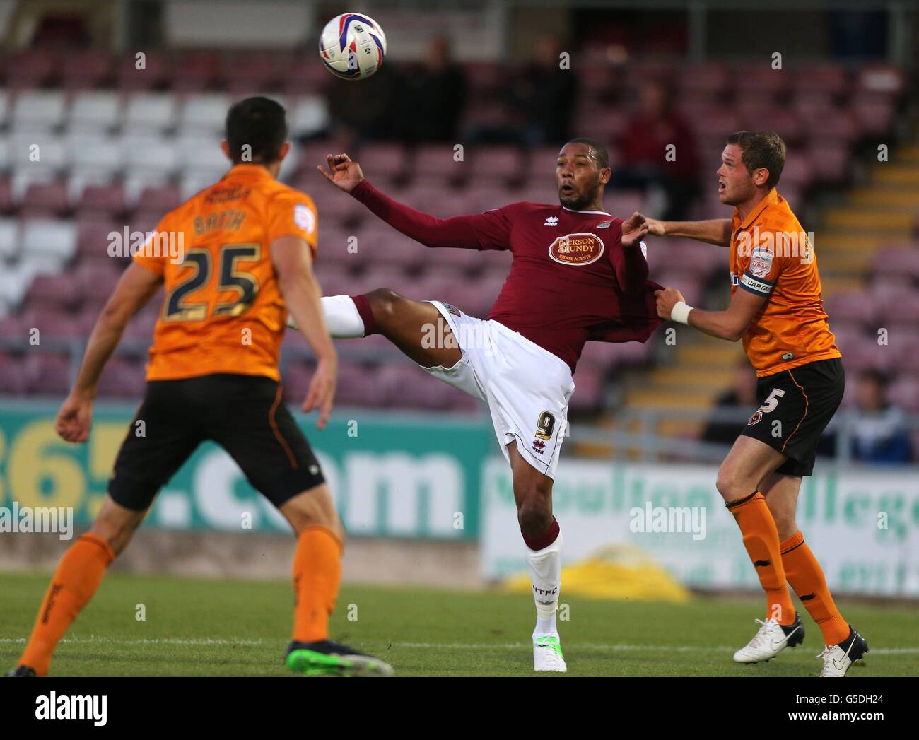 Northampton Town's Clive Platt wins header beating Wolverhampton ...